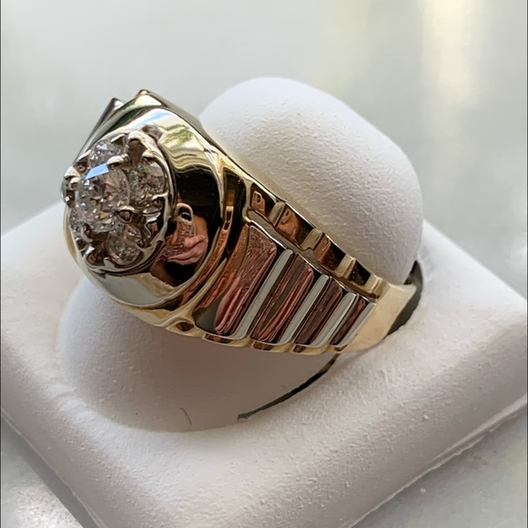 Quality Gold | Accessories | New 4ktt Mens Rolex Style Diamond Ring ...